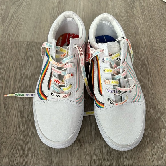 Vans | Shoes | Vans Womens Pride Sneakers White Size 6 Old Skool ...